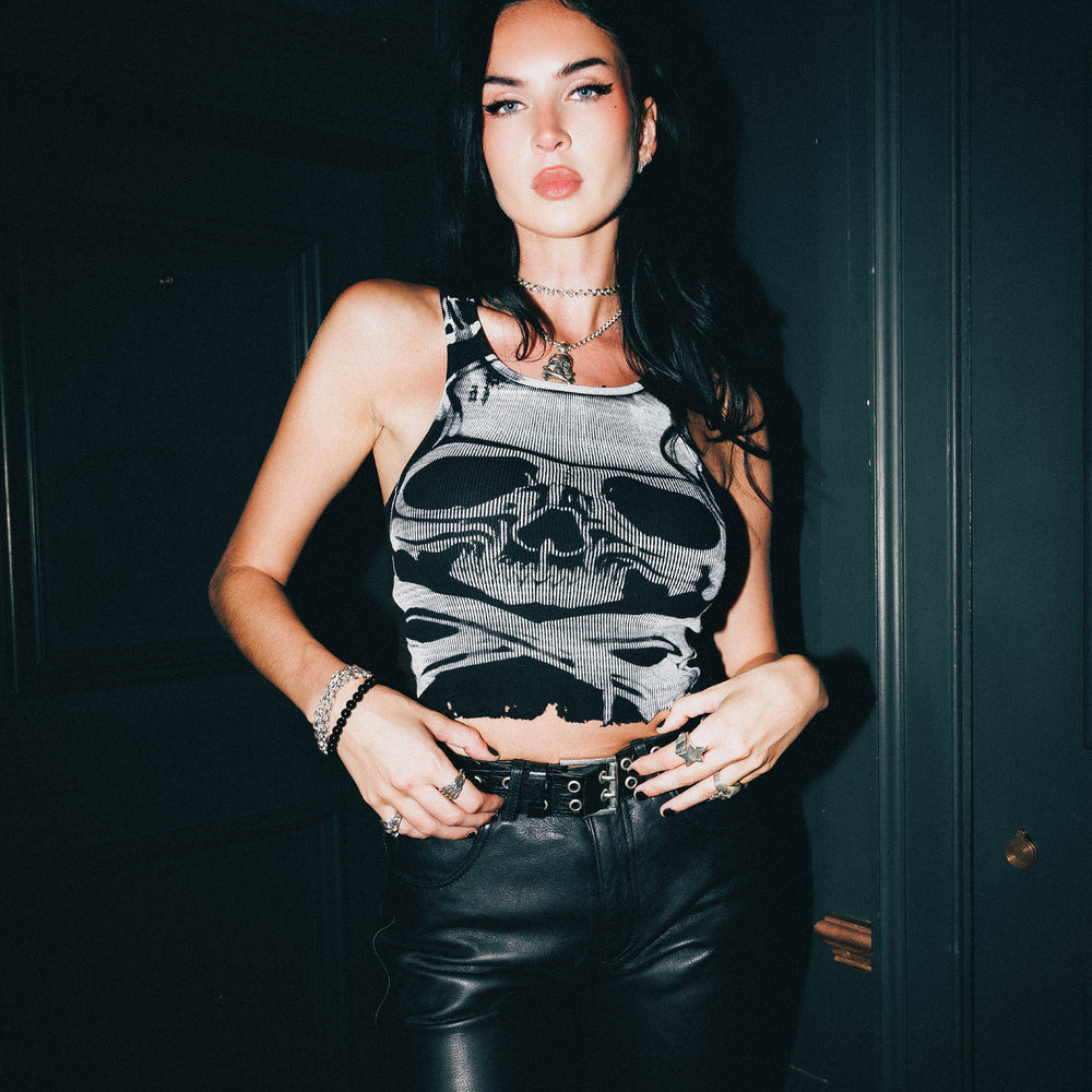 Skull & Crossbones Distressed Beater & OTHER UK