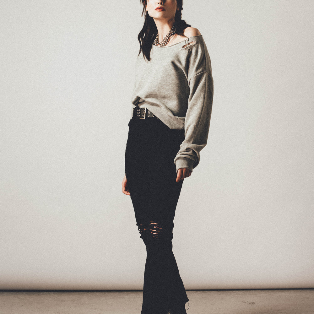 SAFETY PIN SWEATSHIRT | GREY & OTHER